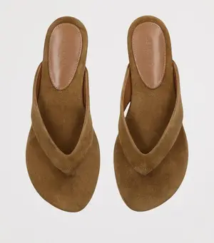 Le Monde Beryl Suede Flip Flops - Brown