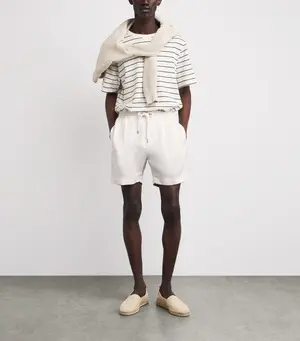Ralph Lauren Purple Label Silk-linen Drawstring Shorts