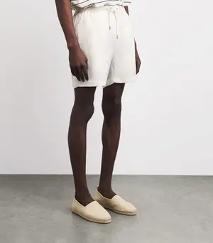 Ralph Lauren Purple Label Silk-linen Drawstring Shorts