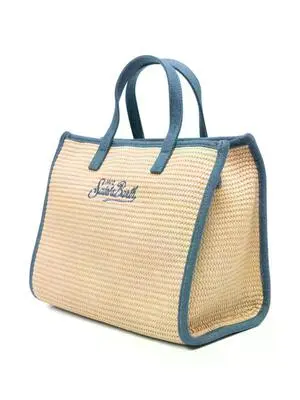 MC2 SAINT BARTH Logo-embroidered Woven Tote