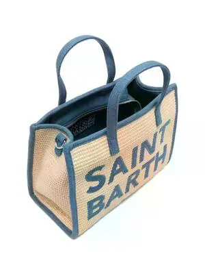 MC2 SAINT BARTH Logo-embroidered Woven Tote