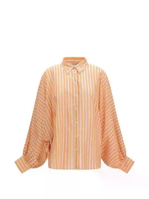 SOSUE Striped Long-sleeved Shirt - Orange