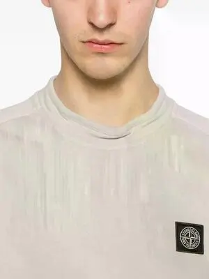 Stone Island Crew-neck Logo-patch T-shirt - Neutrals