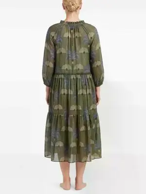 Anjuna Caterina Palm-print Tiered Dress