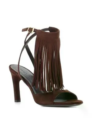 SERGIO LEVANTESI Fringe Sandals - Brown