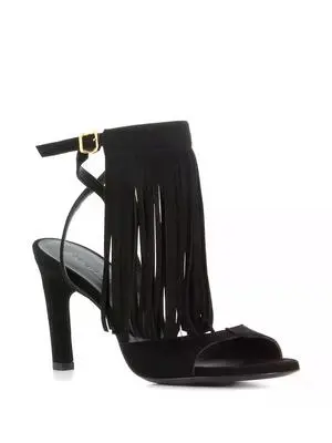 SERGIO LEVANTESI Fringe Sandals - Black