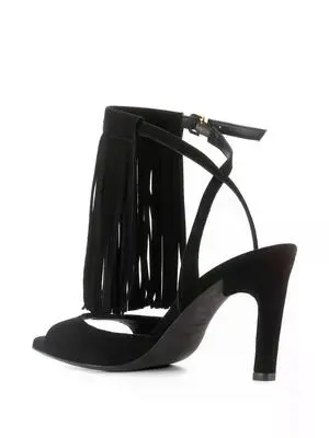 SERGIO LEVANTESI Fringe Sandals - Black
