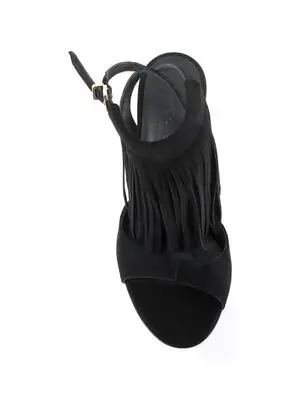 SERGIO LEVANTESI Fringe Sandals - Black