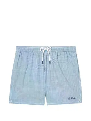 MC2 SAINT BARTH Gingham Swim Shorts Blue
