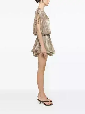 NISSA Pleated Mini Dress - Grey
