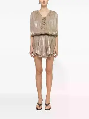 NISSA Pleated Mini Dress - Grey