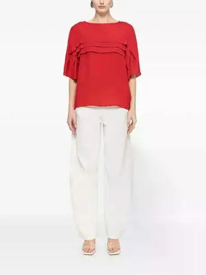 NISSA Pleated Top - Red