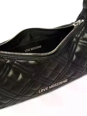Moschino Quilted Bag With Logo Detail - Black