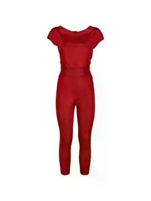 Alaïa Buttoned Ribbed Trousers Set - Red