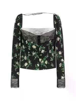 Dolce & Gabbana Flower Print Blouse - Black