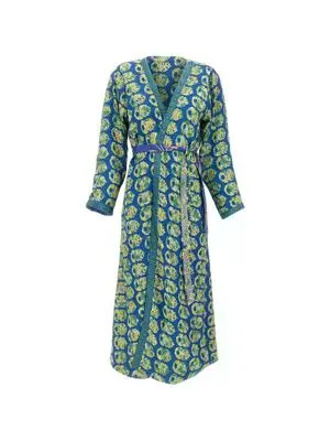 PICUS VIRIDIS Reversible Floral-print Kimono Dress