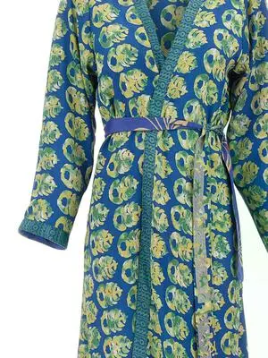 PICUS VIRIDIS Reversible Floral-print Kimono Dress