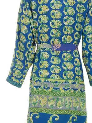 PICUS VIRIDIS Reversible Floral-print Kimono Dress