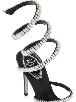Rene Caovilla Cleo Crystal-embellished Sandals - Black