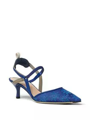 Fendi Colibrì Lite Floral Pumps - Blue