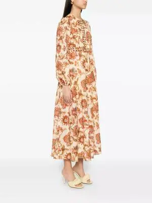 Zimmermann Aster Floral-print Midi Dress - Neutrals