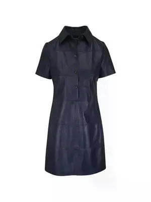 Kiton Panelled Leather Mini Dress