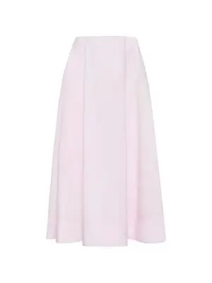 Adam Lippes Rene Cotton Poplin Skirt - Pink