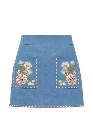 Floral Denim Skirts