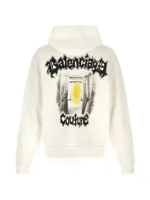 Balenciaga Graphic-print Zip-up Hoodie - Neutrals