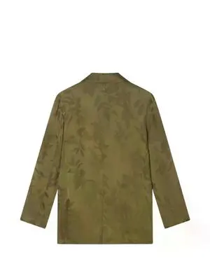 Armani Exchange Leaf-print Double-breasted Blazer - Green