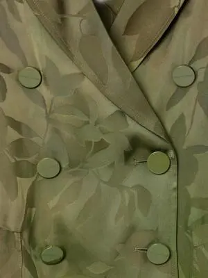 Armani Exchange Leaf-print Double-breasted Blazer - Green
