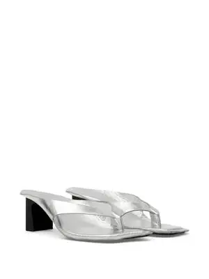 MAISON MARGIELA Anatomic Leather Flip Flop Mules - Silver