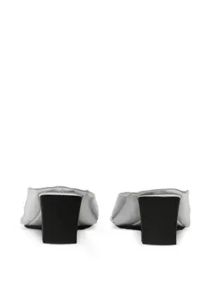 MAISON MARGIELA Anatomic Leather Flip Flop Mules - Silver