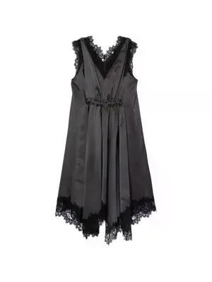 V Neck Lace Trim Day Dresses