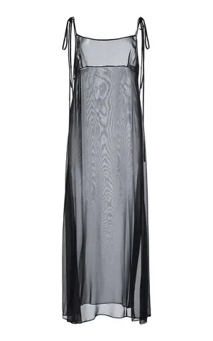 MEL USINE Camille Silk-chiffon Dress - Black