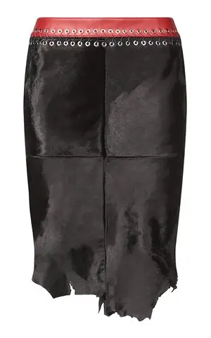 LUDOVIC DE SAINT SERNIN Lucy Embellished Leather Midi Skirt