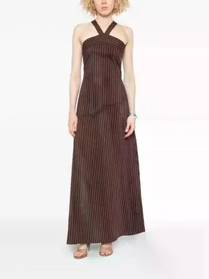Patrizia Pepe Pinstripe Pattern Maxi Dress