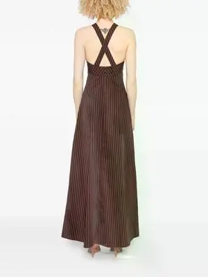 Patrizia Pepe Pinstripe Pattern Maxi Dress