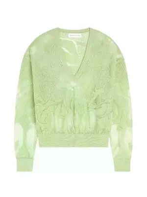 Dries Van Noten Lace V-neck Sweater - Green