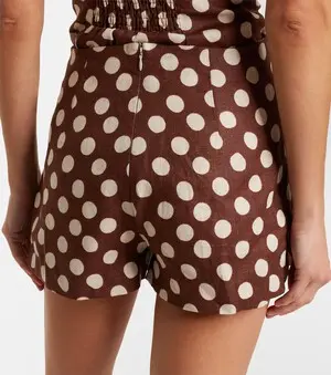 Faithfull The Brand Lila Polka-dot Linen Shorts - Brown
