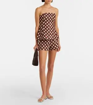 Faithfull The Brand Lila Polka-dot Linen Shorts - Brown