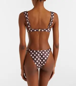 Faithfull The Brand Sol Polka-dot Bikini Top - Brown