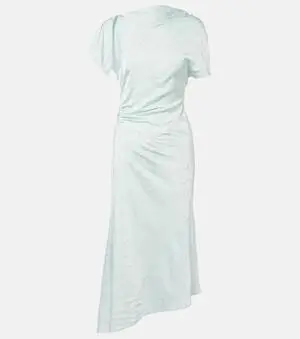 Victoria Beckham Asymmetric Floral Midi Dress