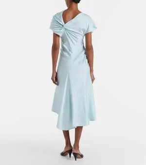 Victoria Beckham Asymmetric Floral Midi Dress