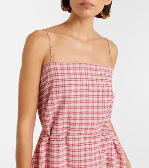 Faithfull The Brand Riatto Checked Cotton Romper