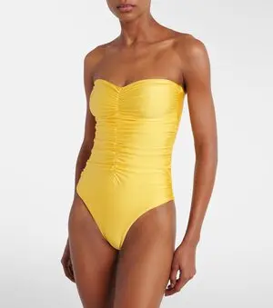 Jade Swim Yara Ruched Swimsuit - Yellow
