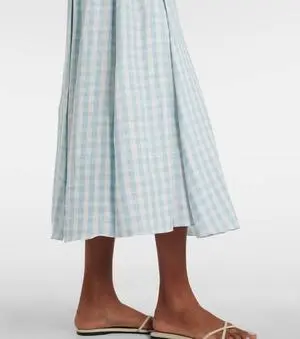 Faithfull The Brand Adalee Gingham Midi Dress - Blue