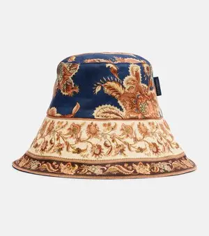 Zimmermann Reversible Printed Linen Bucket Hat - Multicoloured