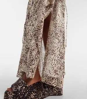 Attico Leopard-print Cotton Beach Cover-up