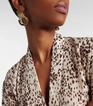 Attico Leopard-print Cotton Beach Cover-up